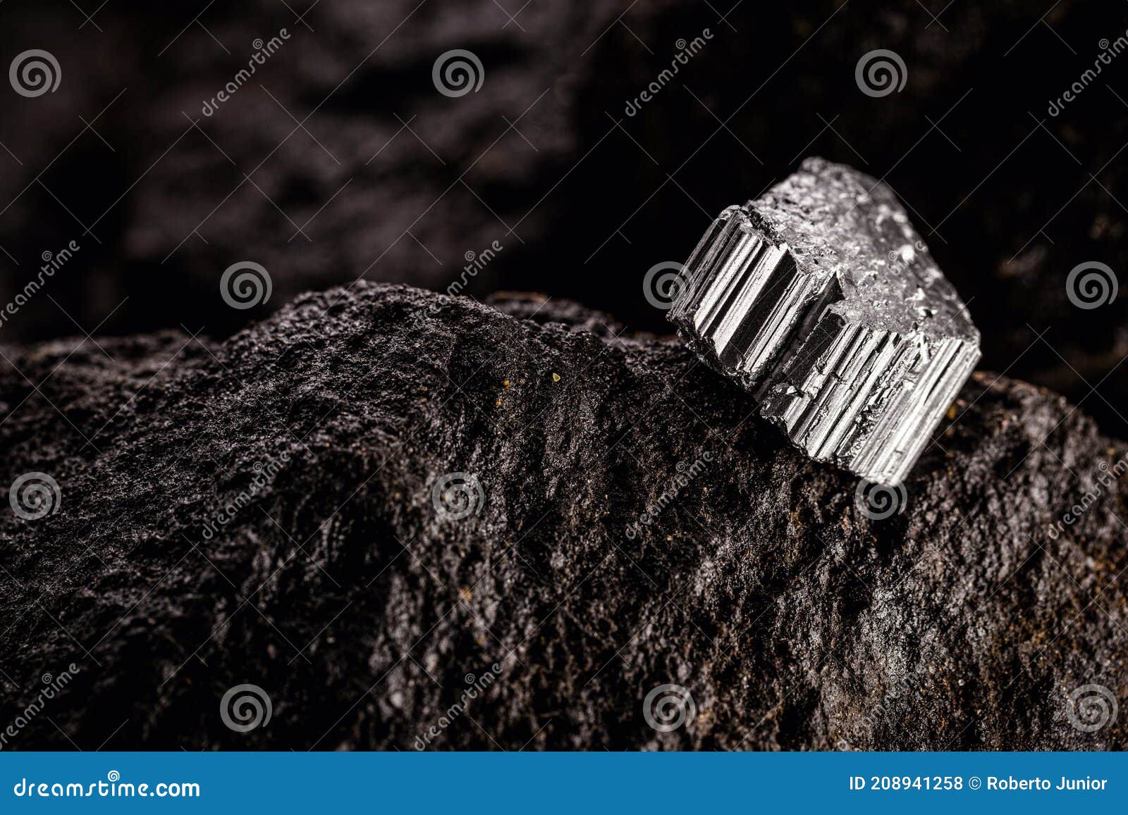 Precious Stone, Silver Ore on Rock. Luxury Concept, Rare Material Stock ...