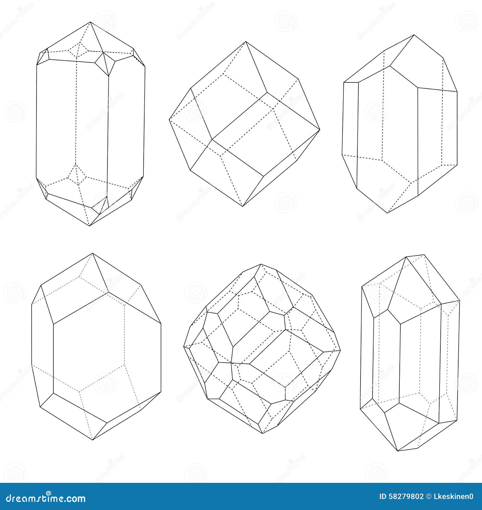 Precious stones outlines stock vector. Illustration of jewel - 58279802