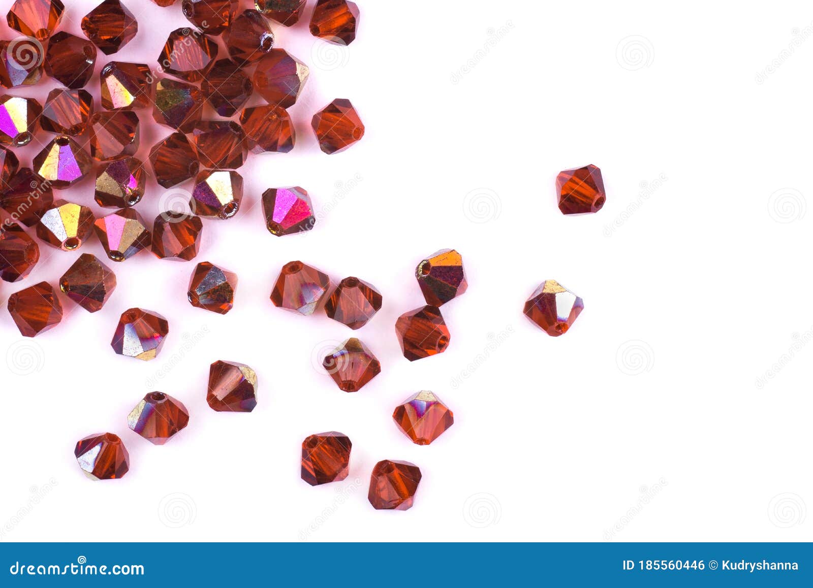 Precious Stones of Red Color are Scattered on a White Background ...