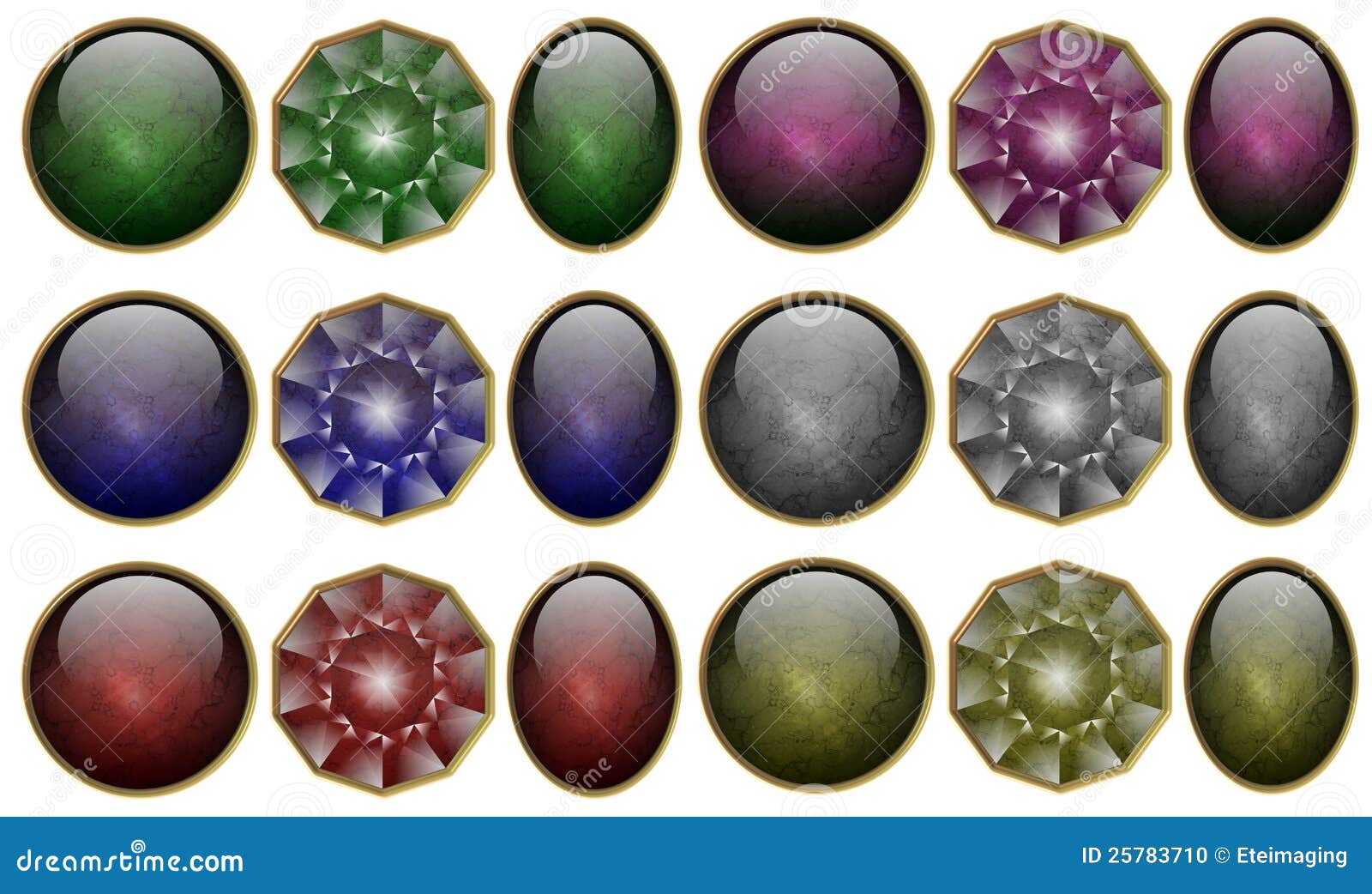 Precious stones set stock illustration. Illustration of emerald - 25783710