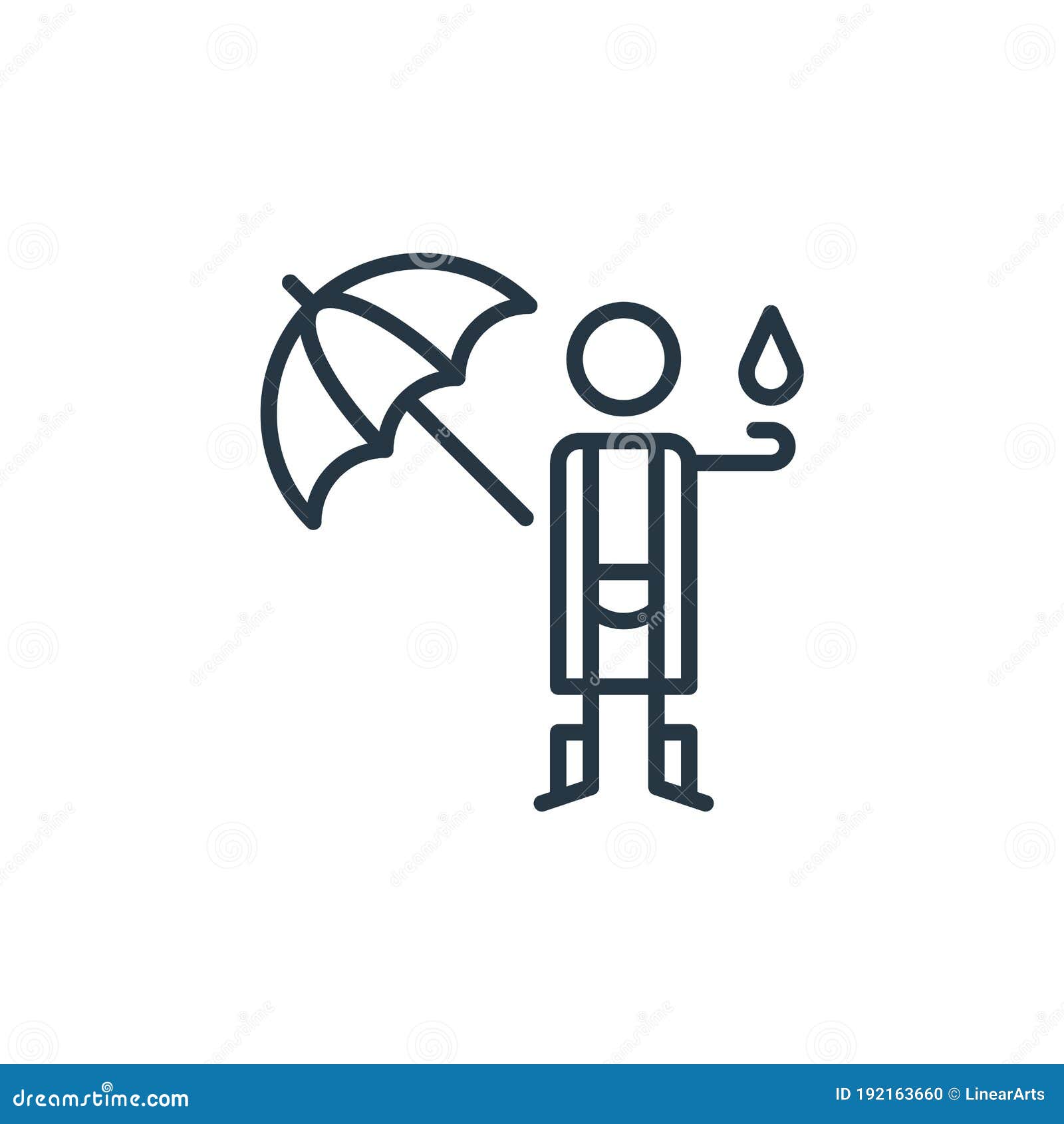 Precipitation Icon Vector from Climate Change Concept. Thin Line ...