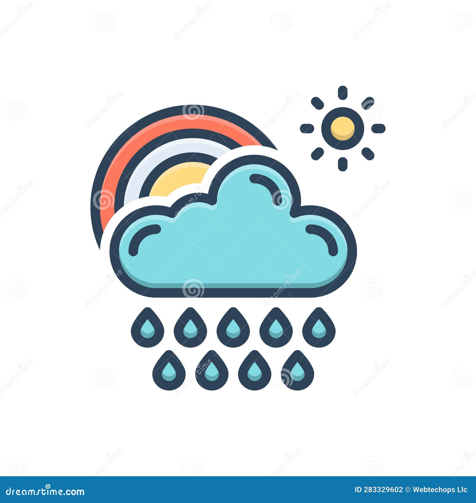 Color Illustration Icon for Precipitation, Weather and Rainy Stock ...