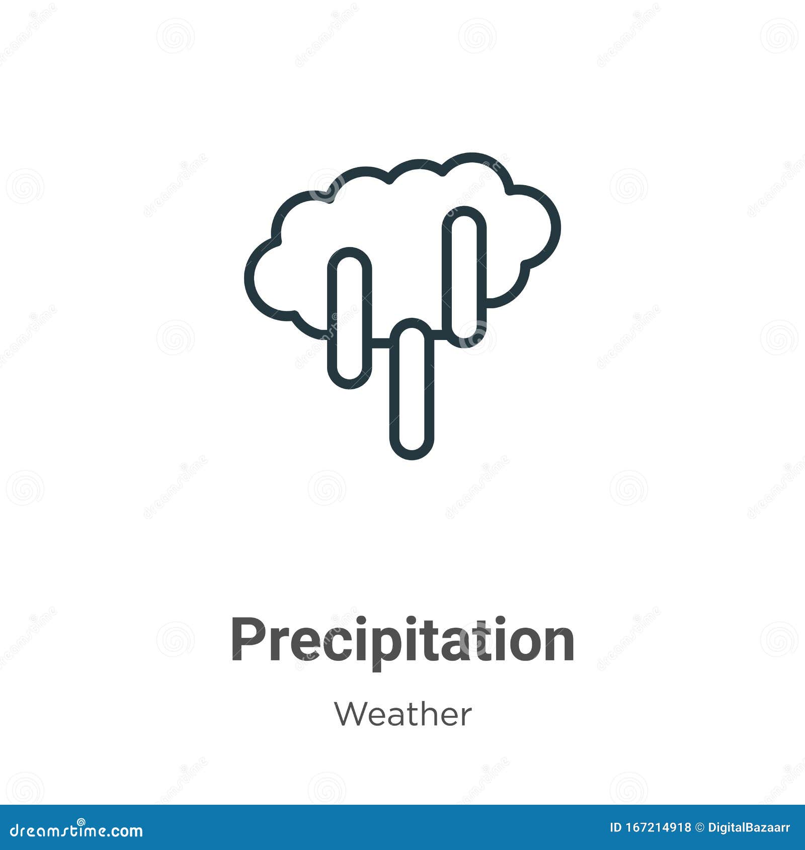 Precipitation Outline Vector Icon. Thin Line Black Precipitation Icon ...