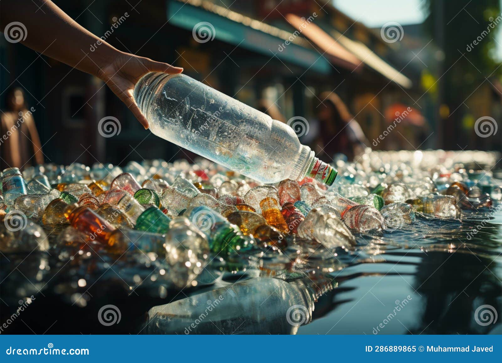 Precise Angle Womans Hand Throws Plastic Bottle in Recycling Bin ... Precise Angle Womans Hand Throws Plastic Bottle in Recycling Bin ...