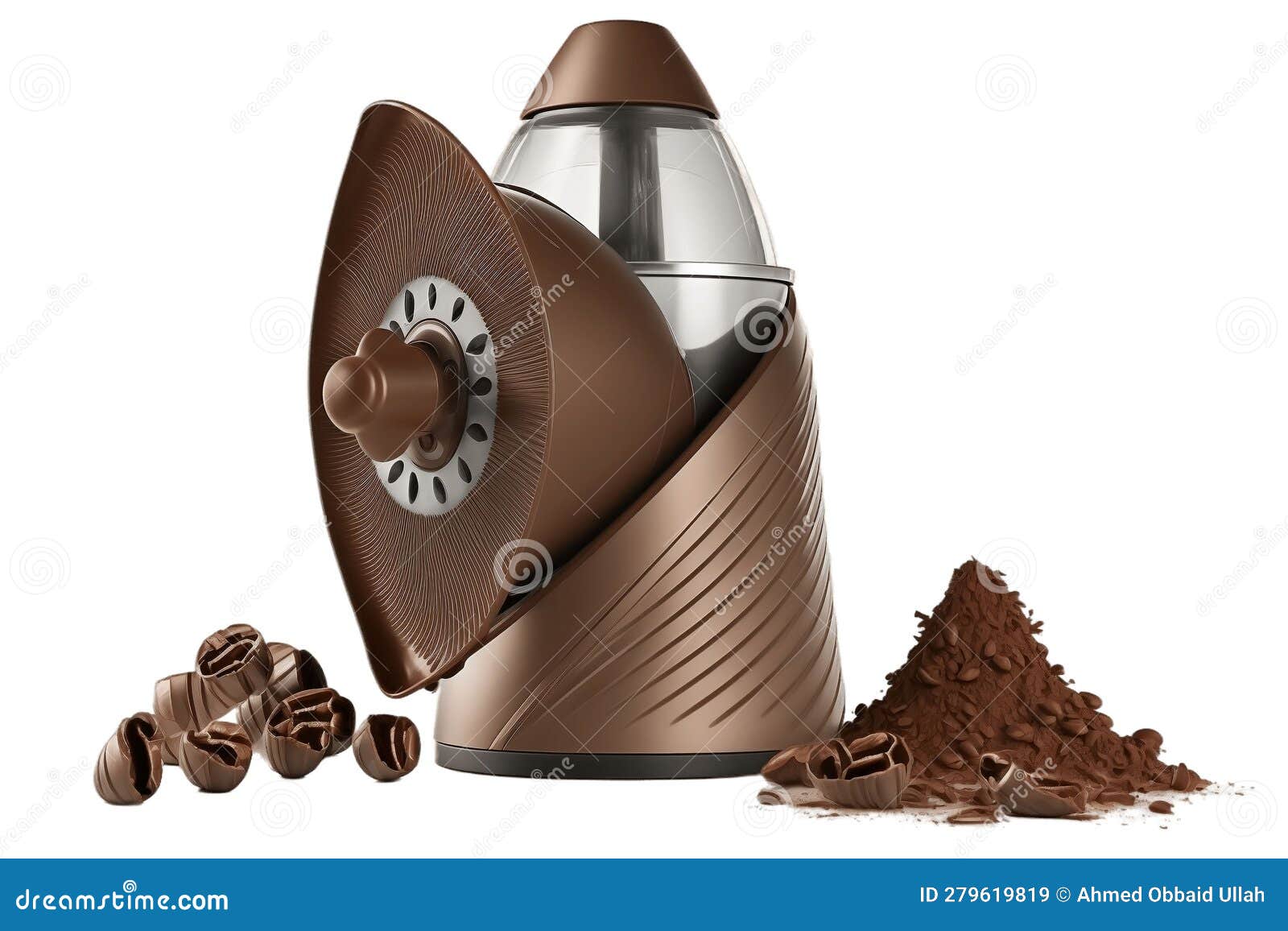 Precise Coffee Burr Mill Grinder Isolated Conical Blades On A ...