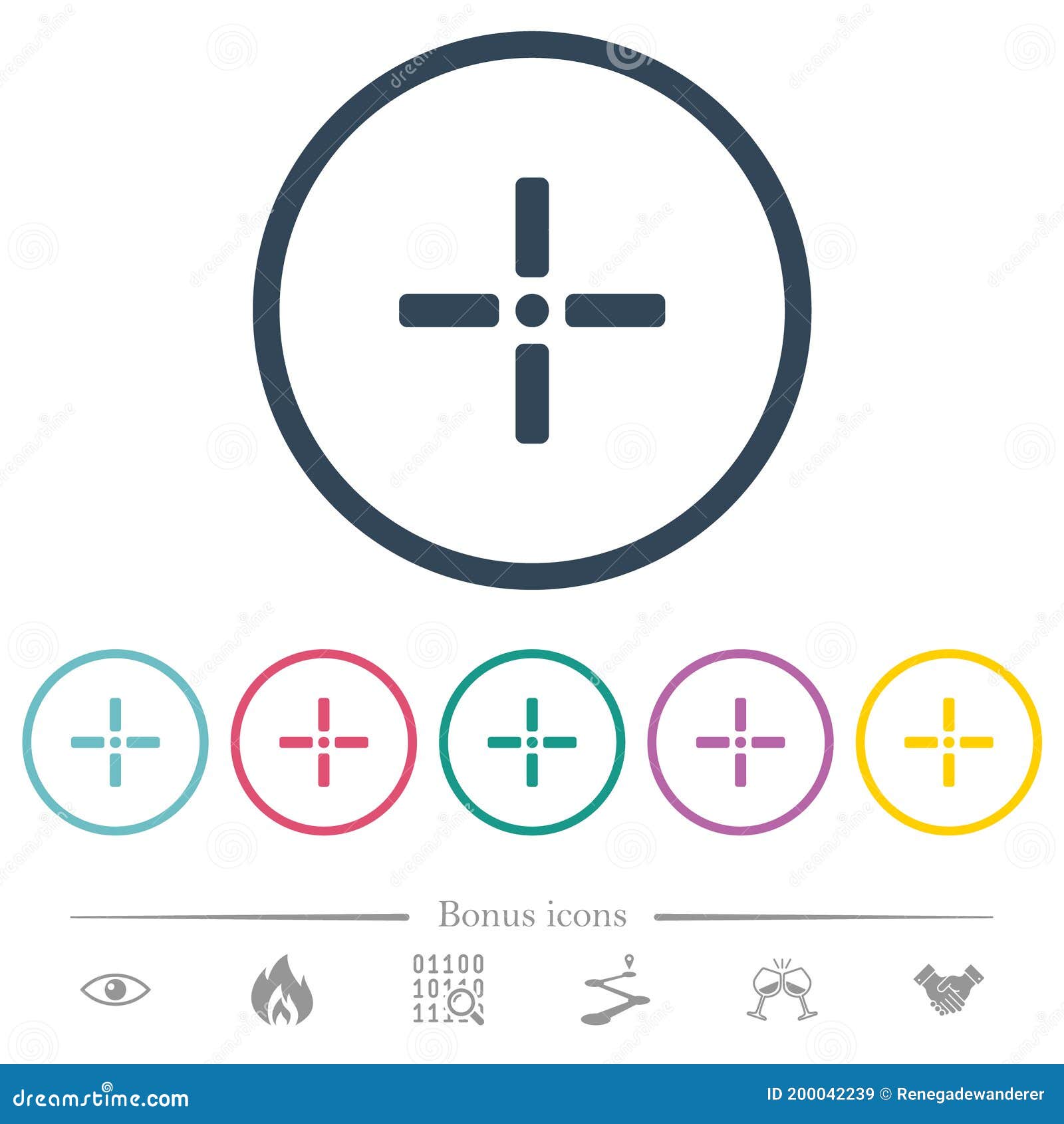 Precise Cursor Flat Color Icons in Round Outlines Stock Vector ...