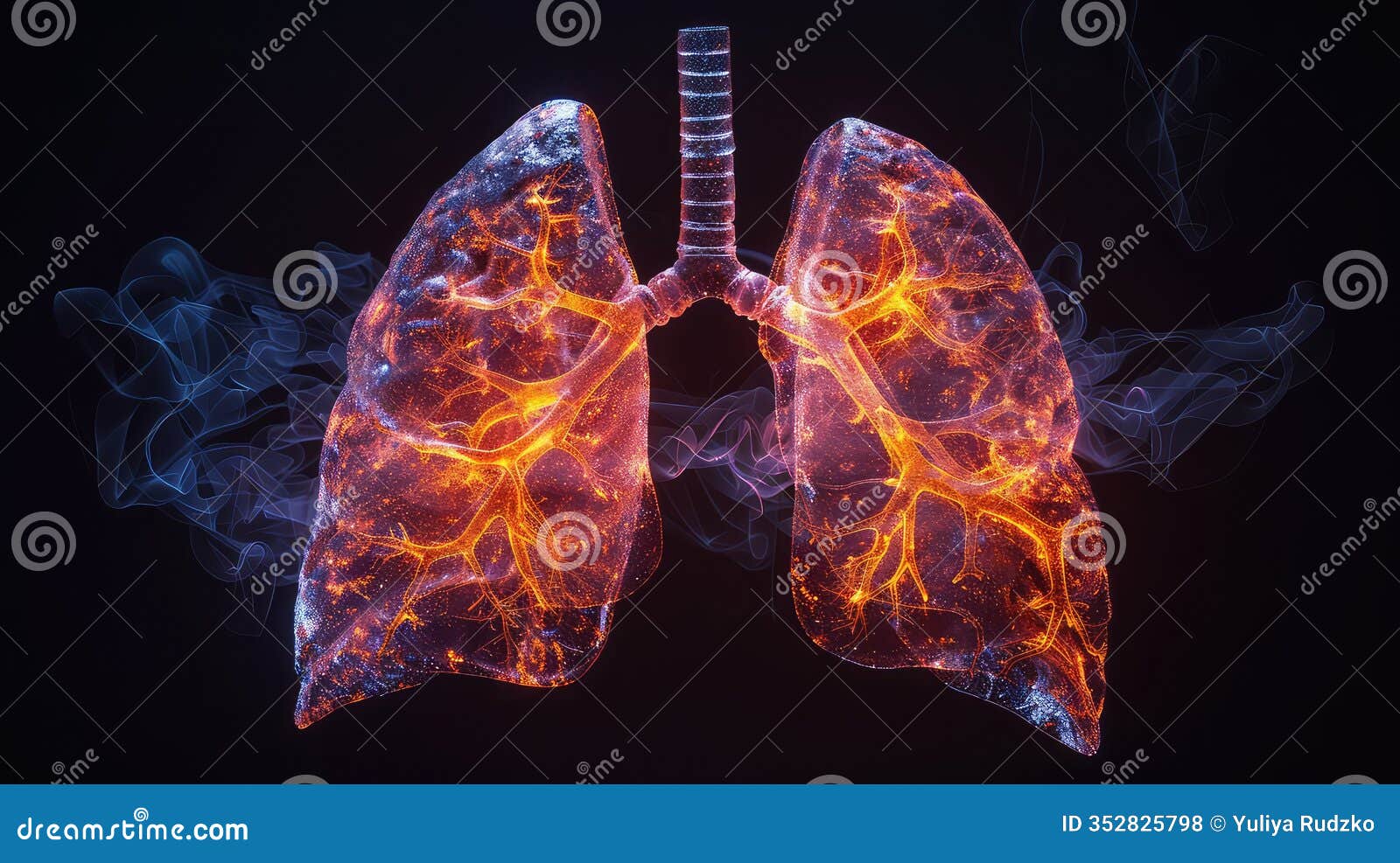 Precise Digital Rendering of Human Lungs at Standard Scale Stock Photo ...
