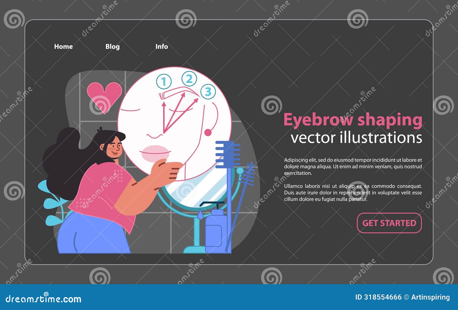 Eyebrow Shaping Tips, Brows Guide, Vector Illustration, Tutorials ...