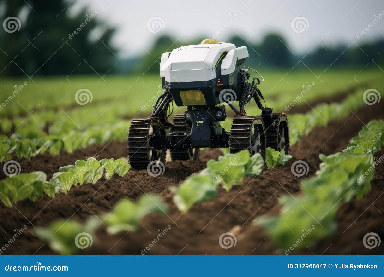 Precise Farm Agriculture Robot. Generate Ai Stock Image - Image of ...