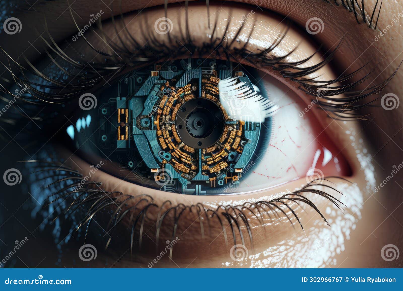 Precise Human Eye in Robot. Generate Ai Stock Illustration ...