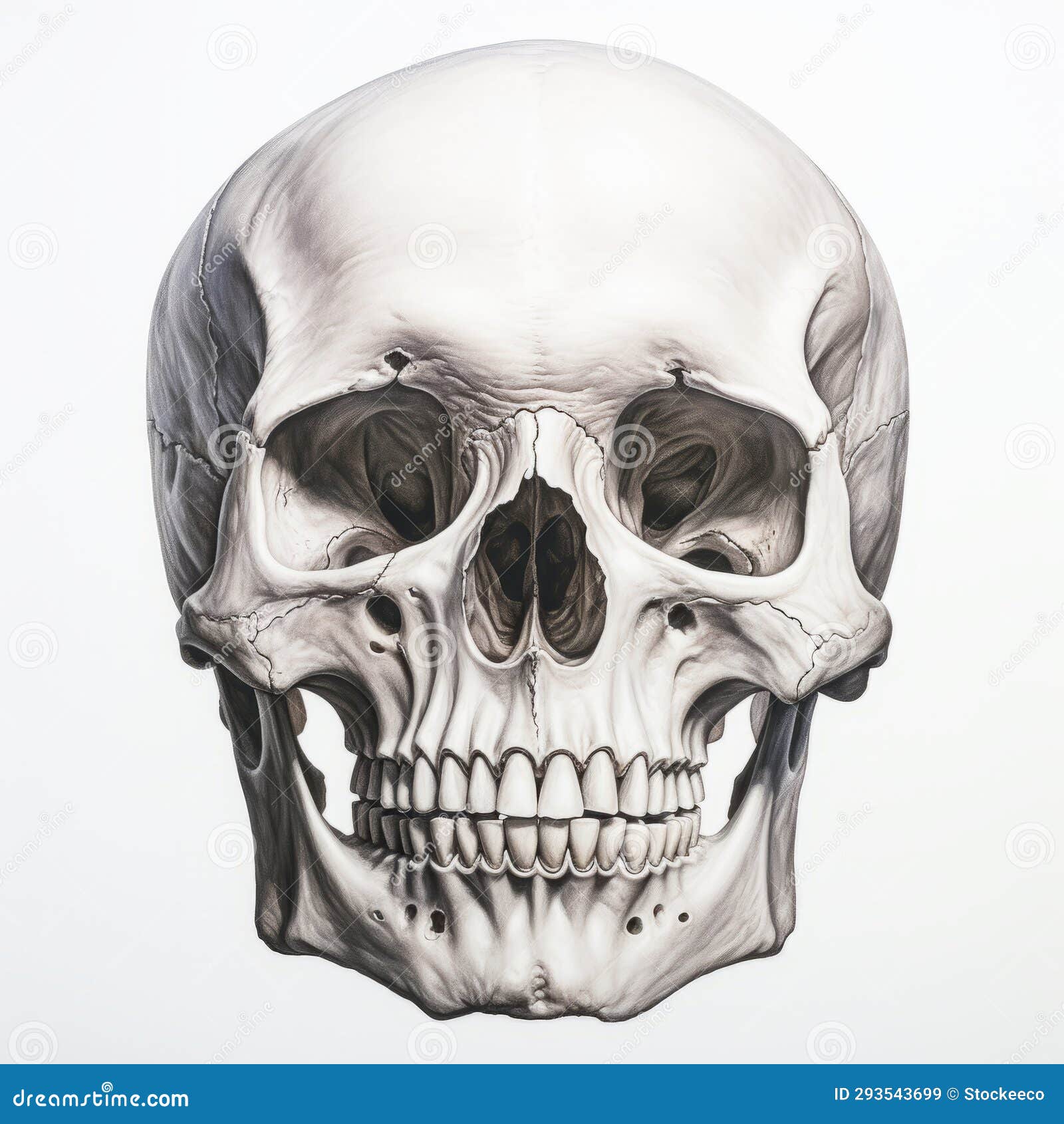 Precise Hyperrealism: Grotesque Caricatures of a Large Skull Stock ...