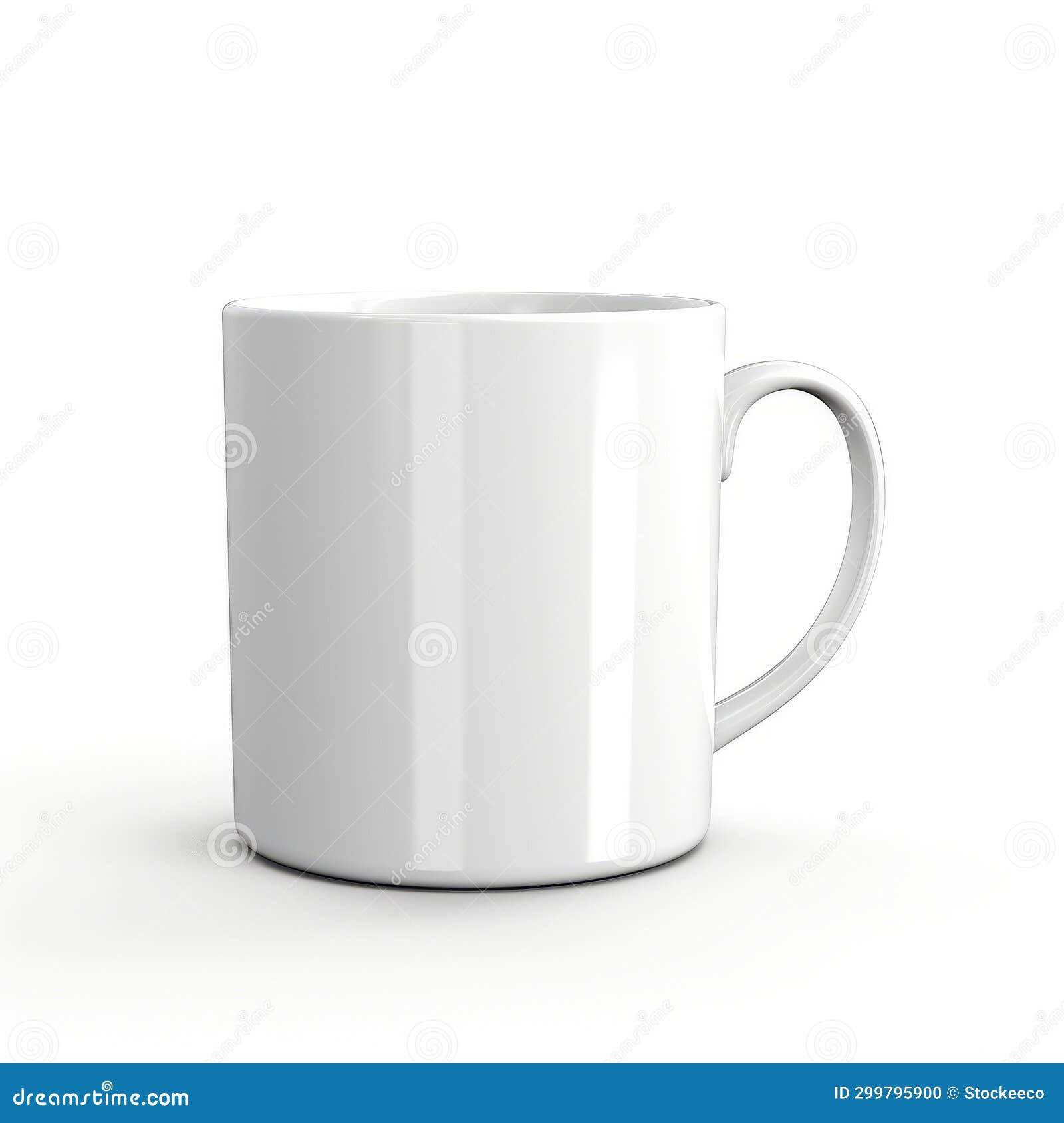 Precise Hyperrealism: White Coffee Cup on White Background Stock ...