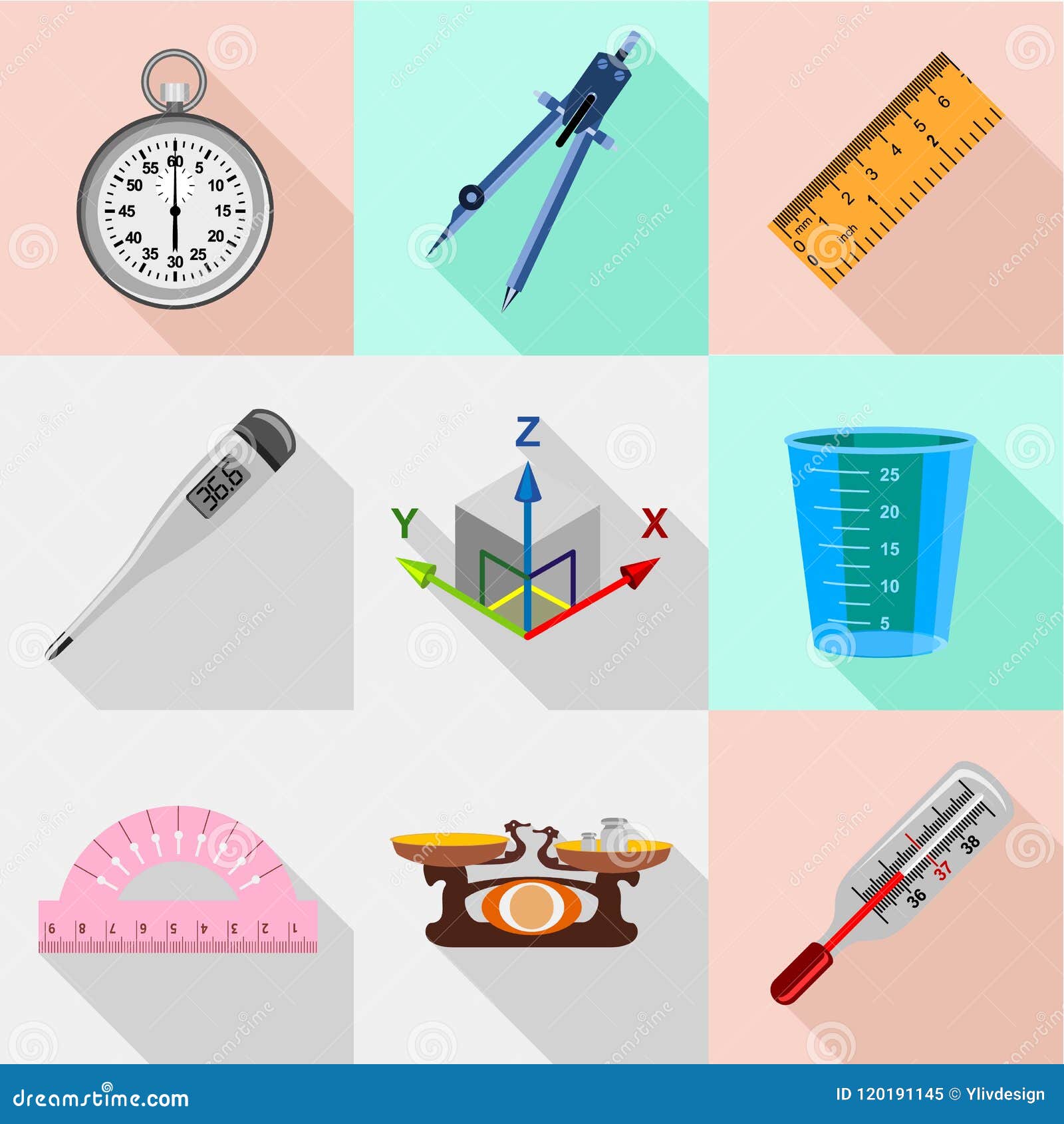 Precise Laboratory Instruments Icons Set Stock Vector - Illustration of ...