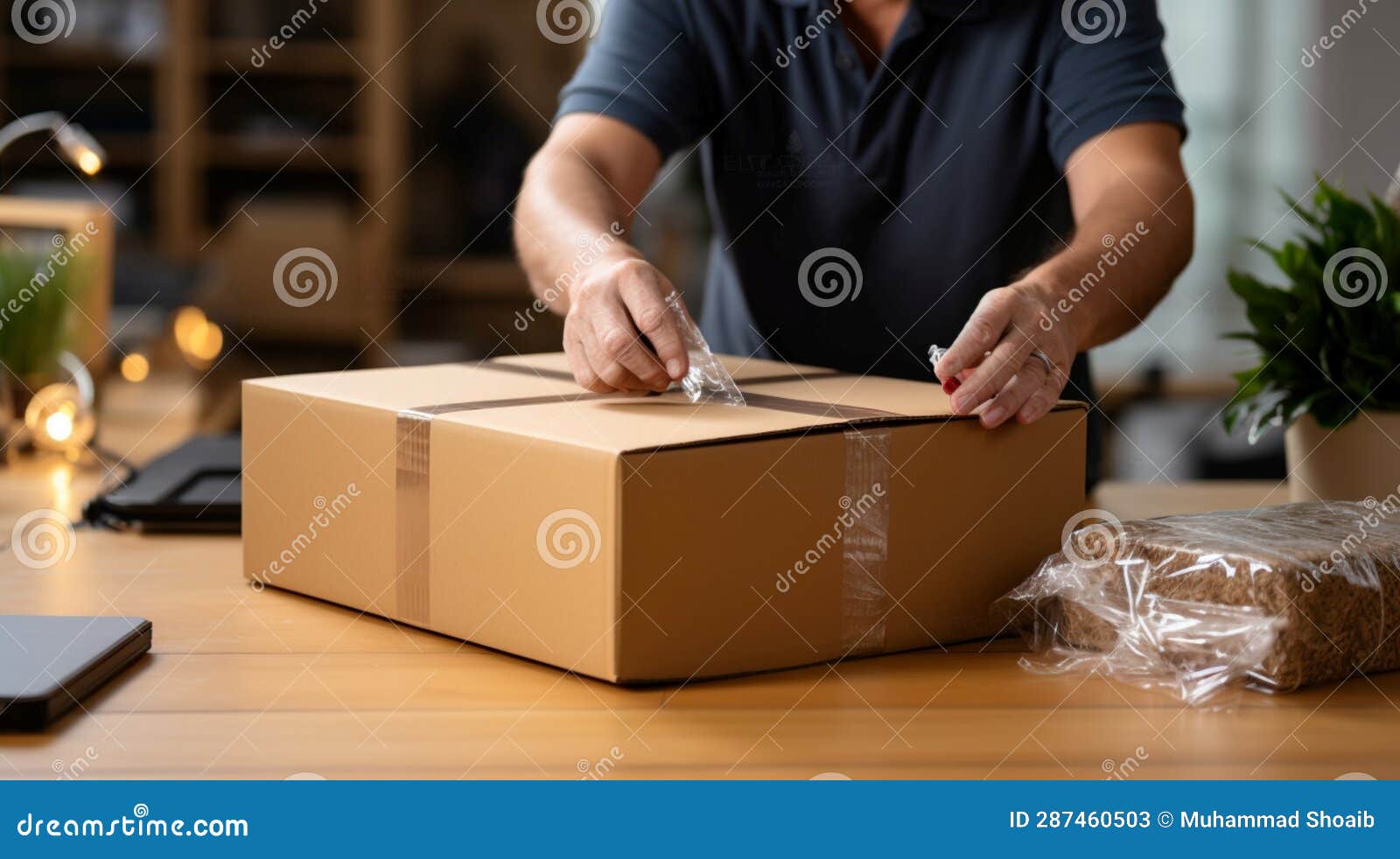 Precise Packaging: Close-up Portrays Skilled Hands Carefully Arranging ...