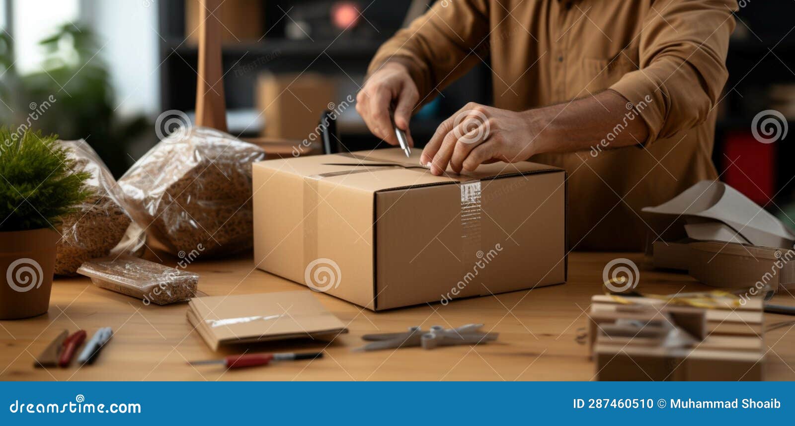 Precise Packaging: Close-up Portrays Skilled Hands Carefully Arranging ...