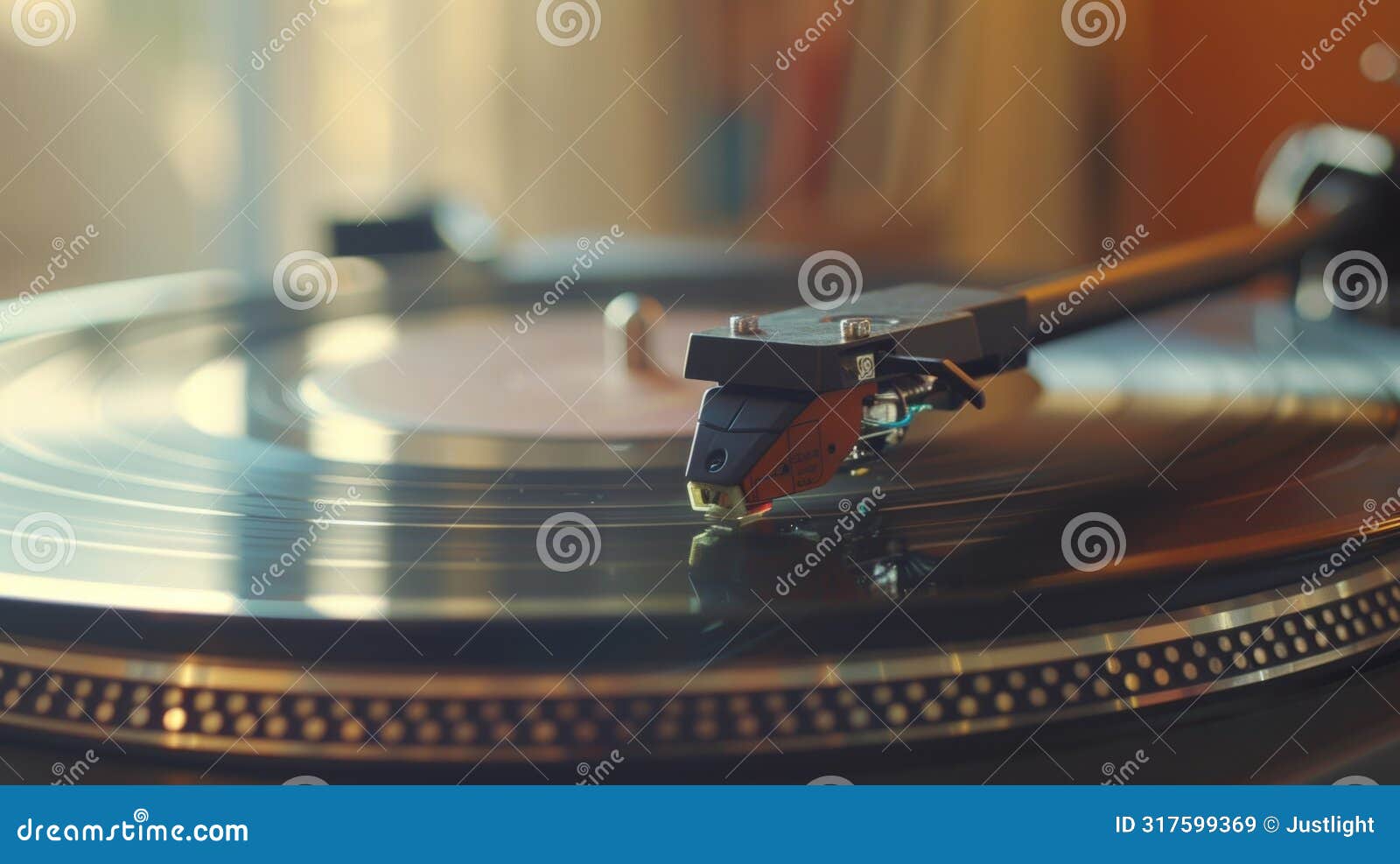 The Precise Placement of a Record Needle on a Vintage Turntable Ready ...