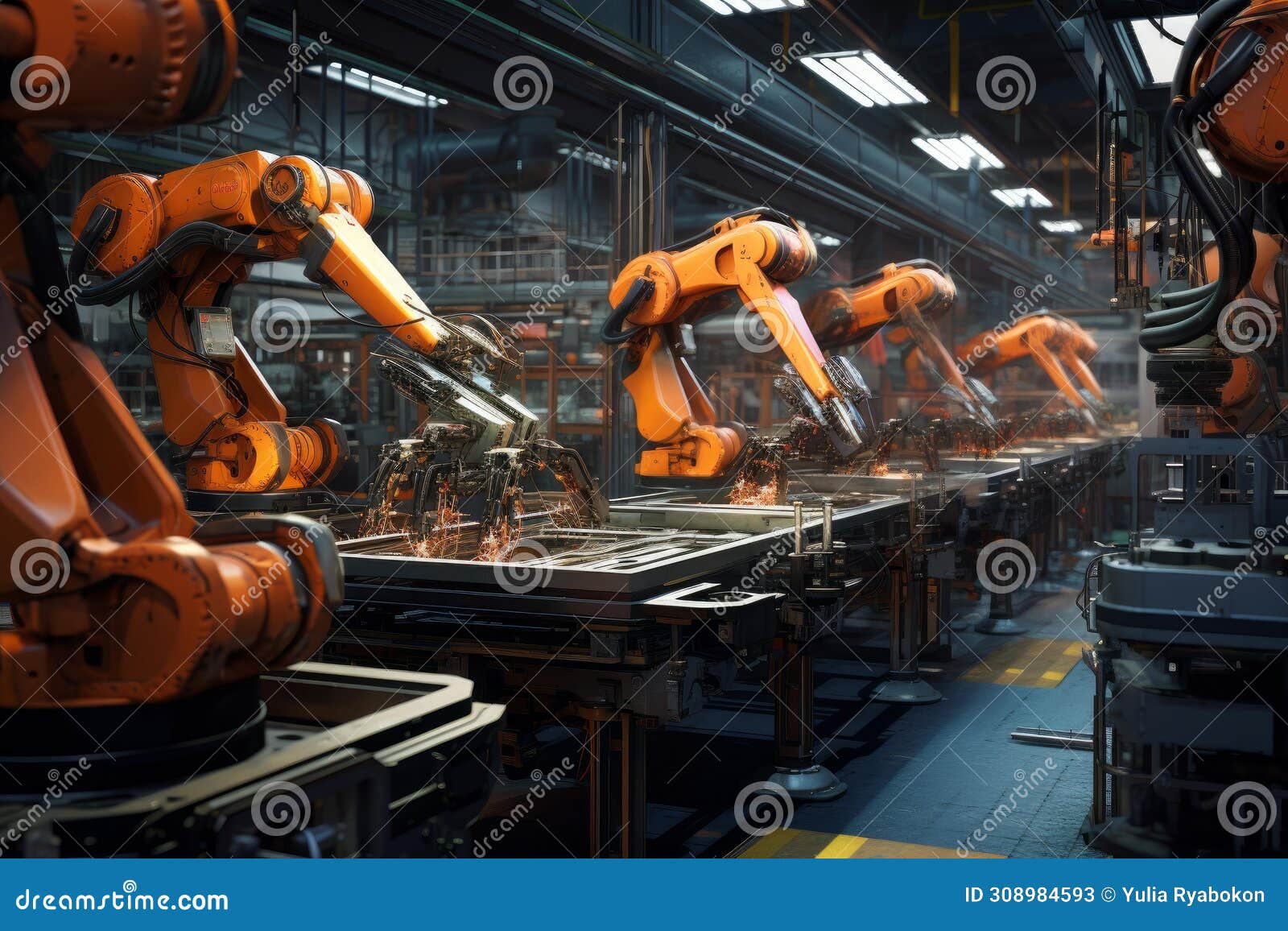 Precise Robotic Arm Production. Generate Ai Stock Image - Image of ...