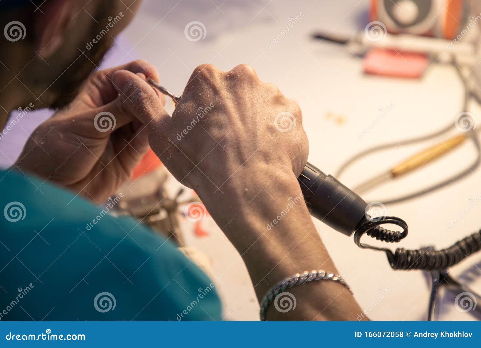 Precise Work of a Master Jeweler at the Machine Stock Photo - Image of ...