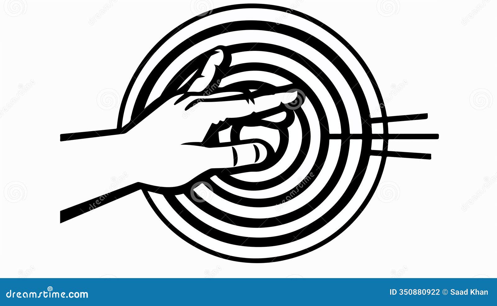 Precisely Select Target Goals Icon Outlined in Hand Drawing Stock ...