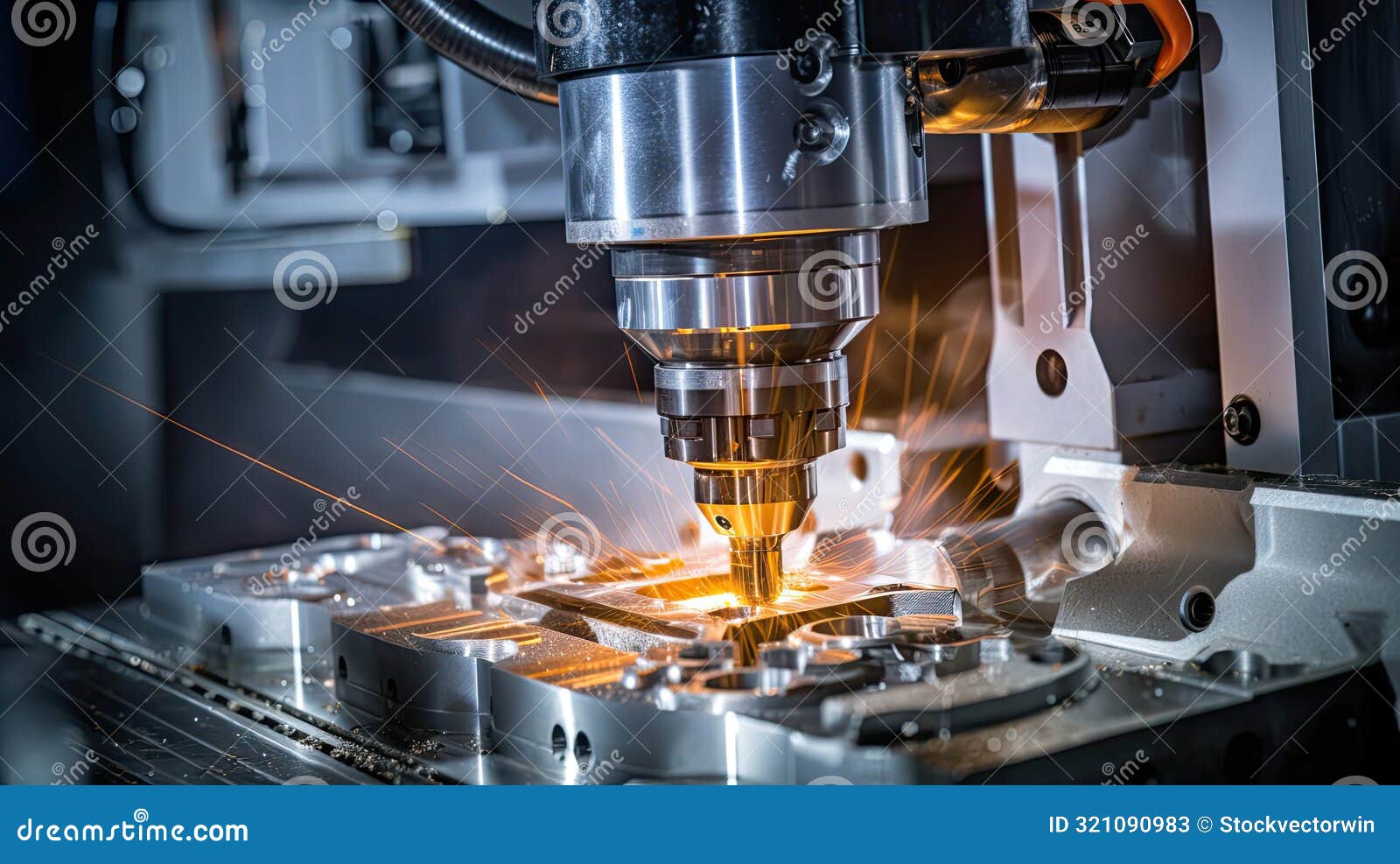Precision Aerospace Machining Stock Illustration - Illustration of ...