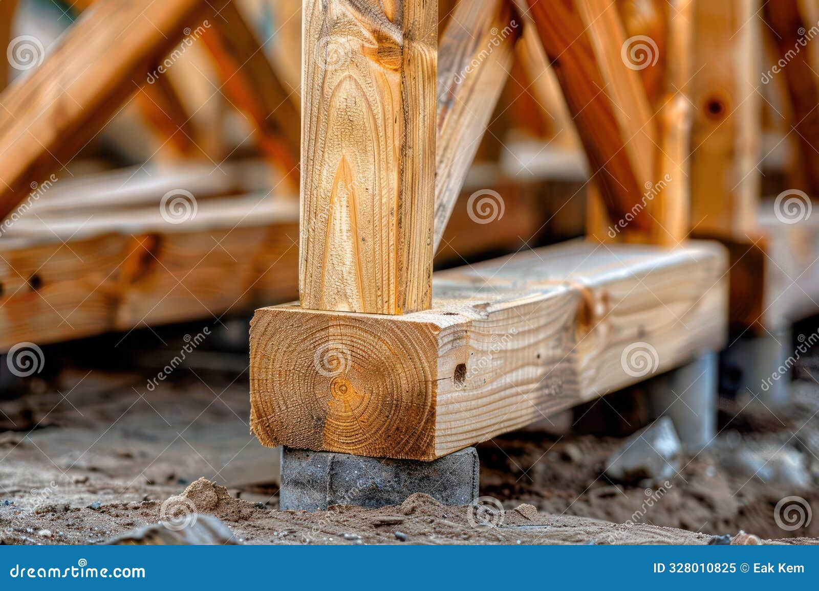 Precise Alignment of Wooden Supports in Construction Framework Ensuring ...