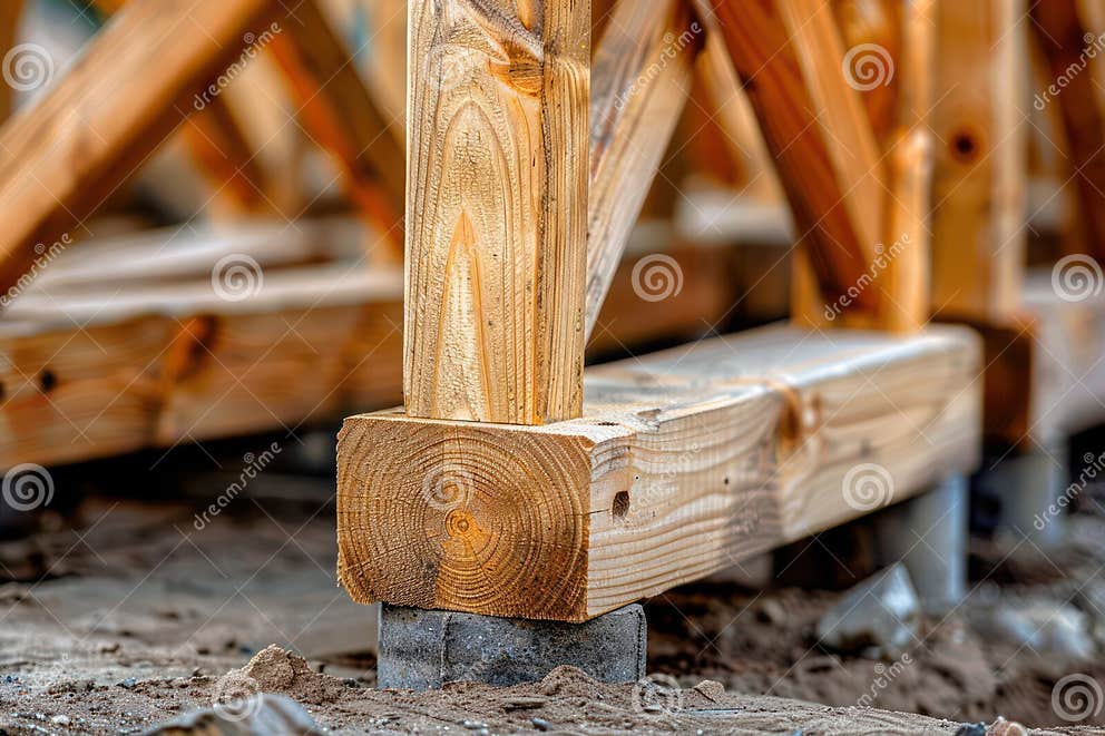 Precise Alignment of Wooden Supports in Construction Framework Ensuring ...