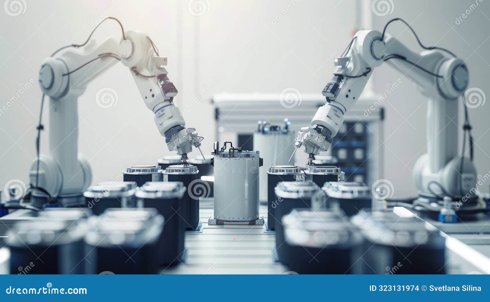 Precision Assembly of Battery Components by Robotic Arms in a High-tech ...