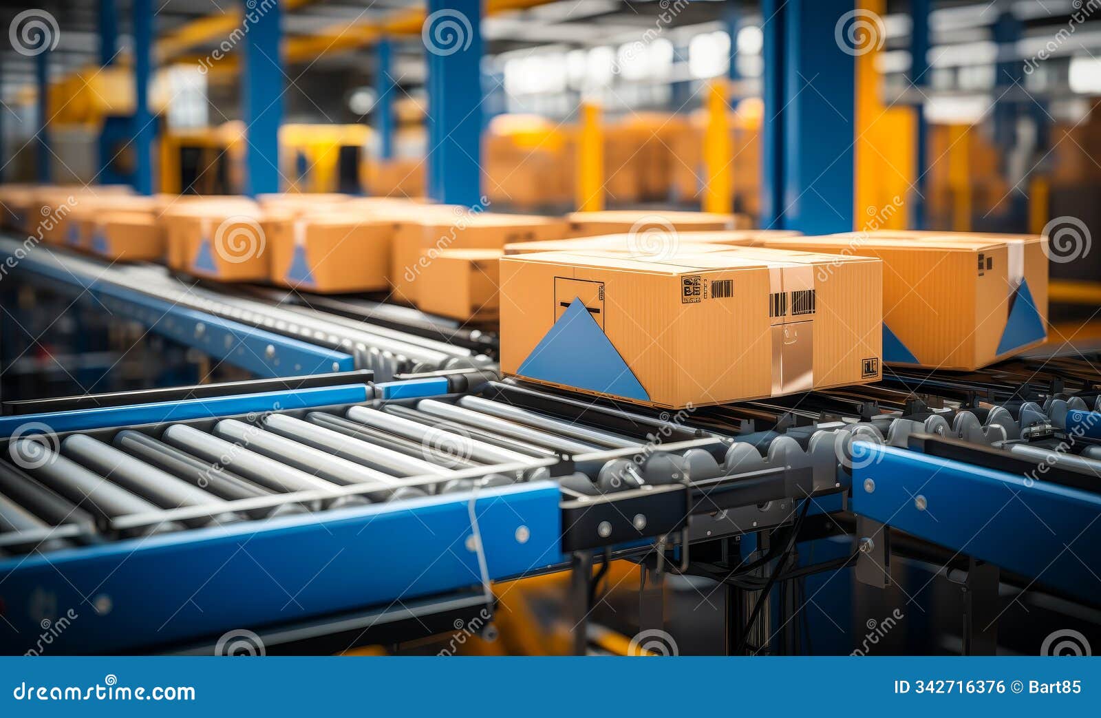 Precision Automated Conveyor System in Distribution Center Sorting ...