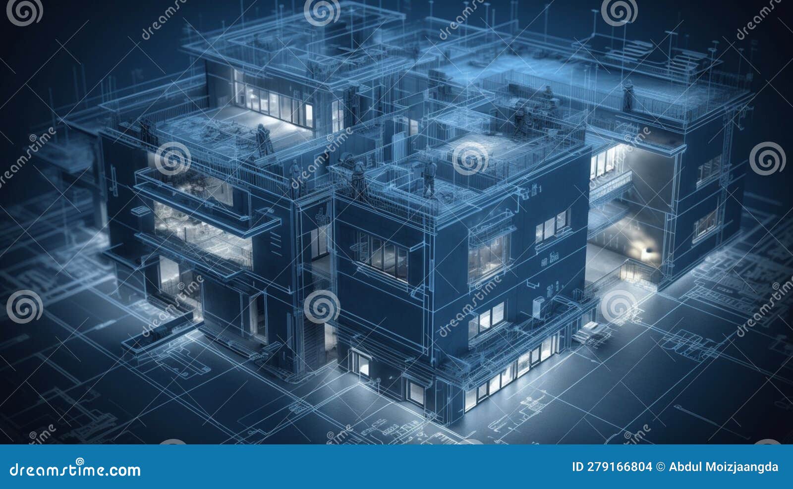 Precision Blueprint Plan of a Technologically Advanced Modern ...