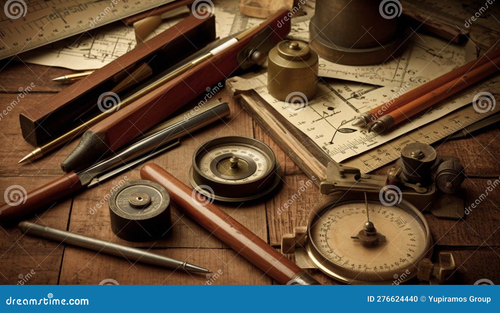Precision Carpentry Plan Sketched with Old Tools Generated by AI Stock ...