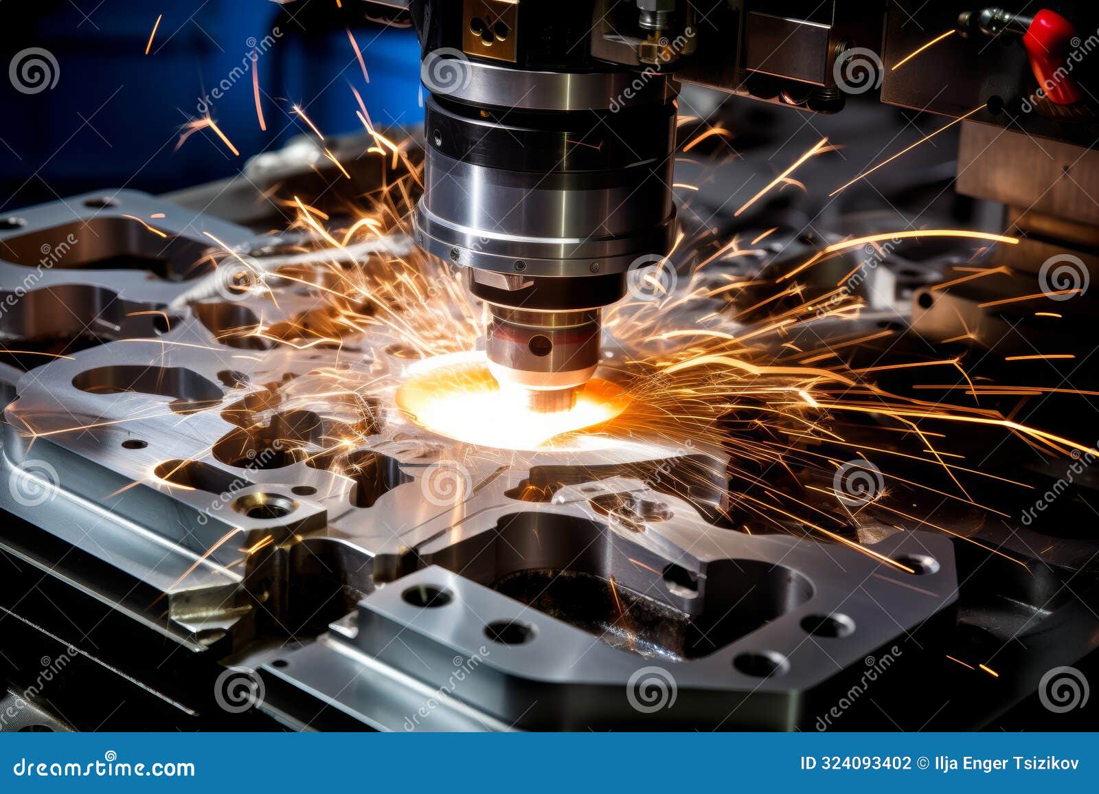 Precision Cnc Milling Machine Crafting Complex Shape in Metal with ...