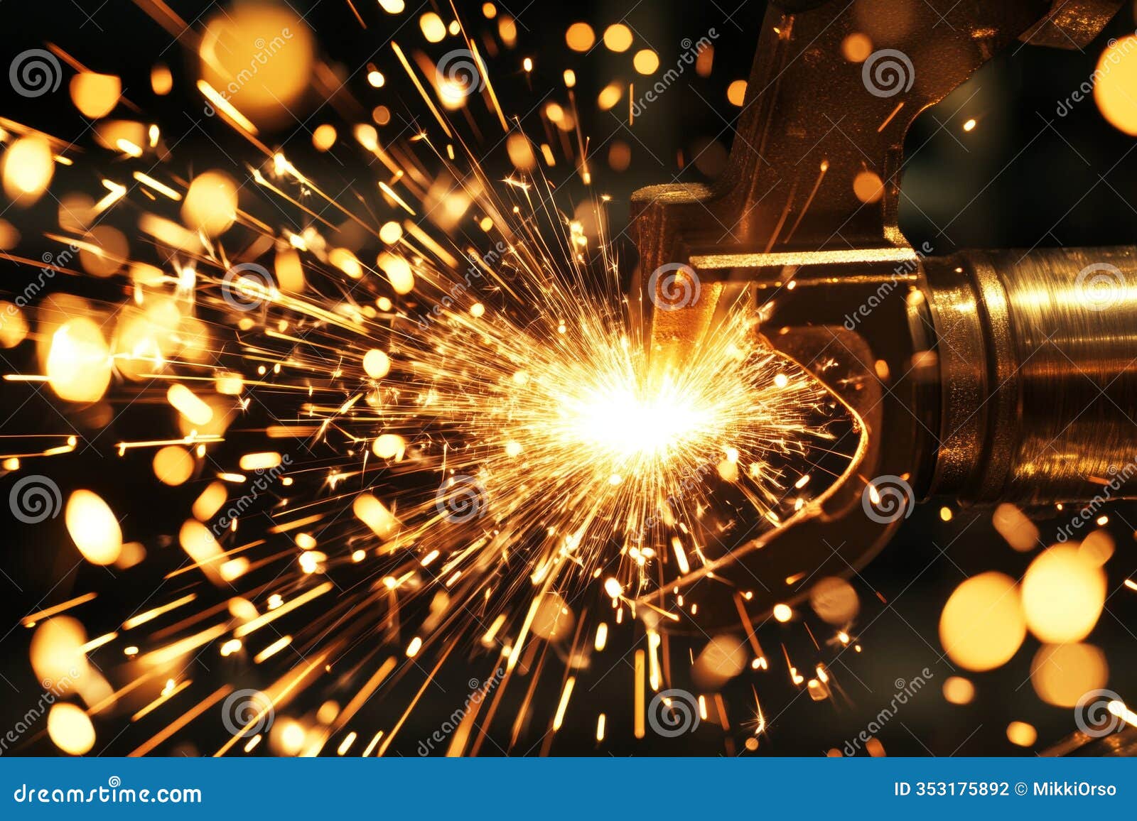 Precision Cnc Milling Machine Shaping Complex Metal Piece with Sparks ...