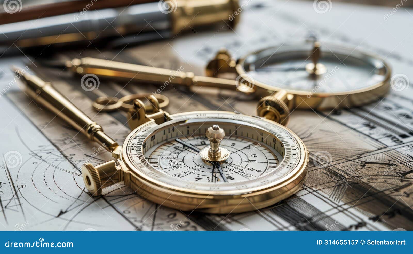 Precision Compasses for Detailed Drawing Stock Illustration ...