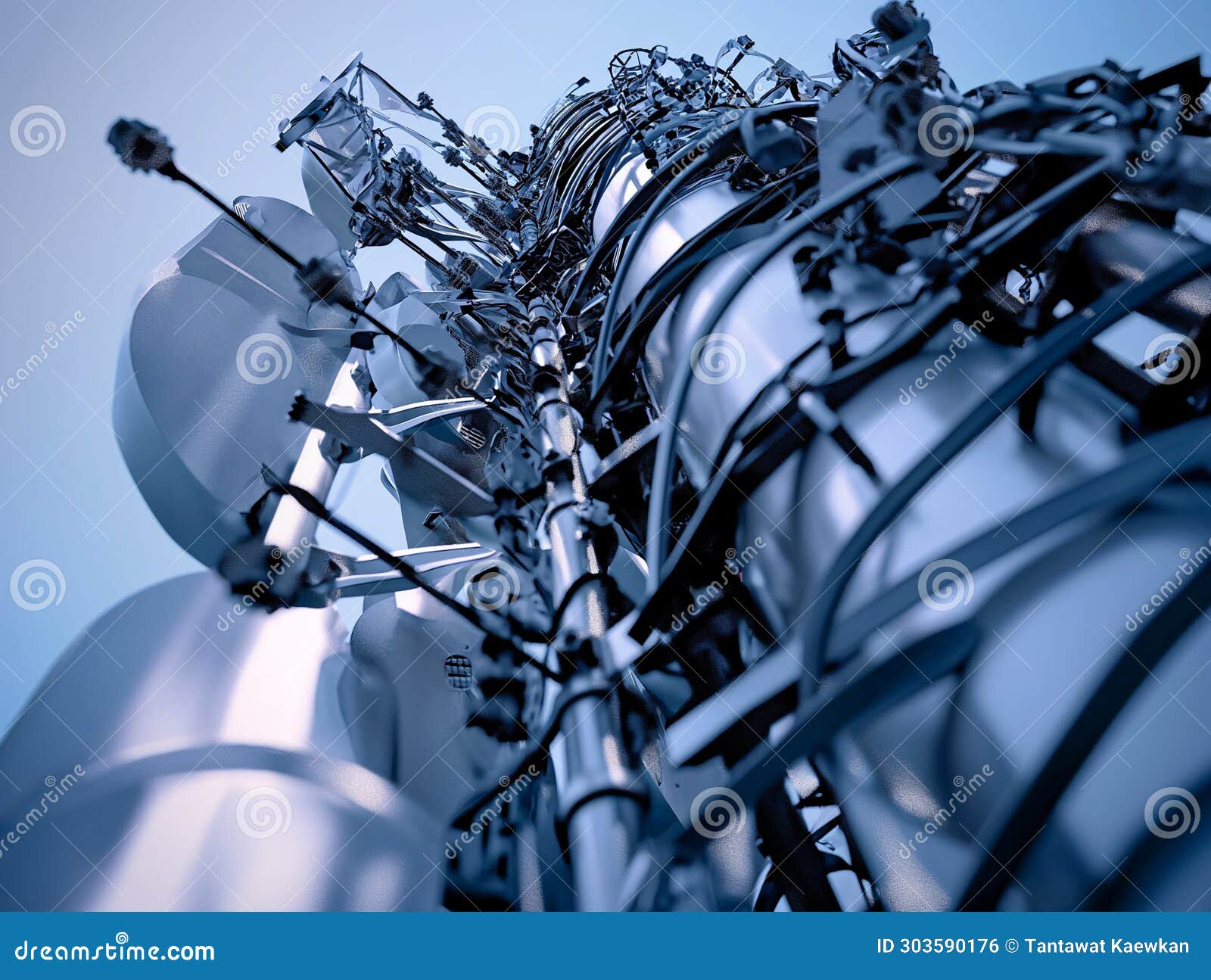 A Close-up View of a Cutting-edge Telecom Antenna Stock Illustration ...