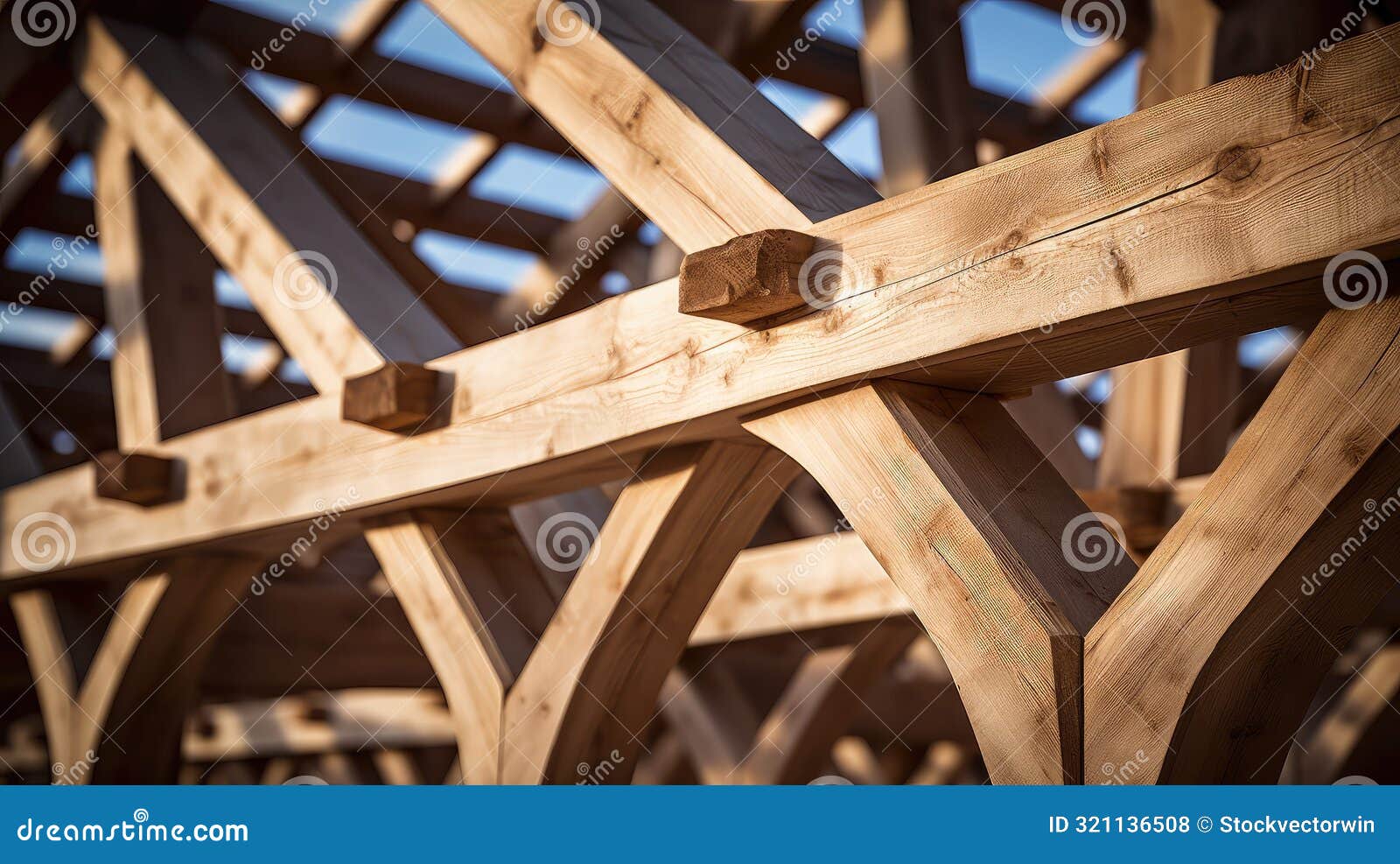 Precision Construction Timber Frame Stock Illustration - Illustration ...