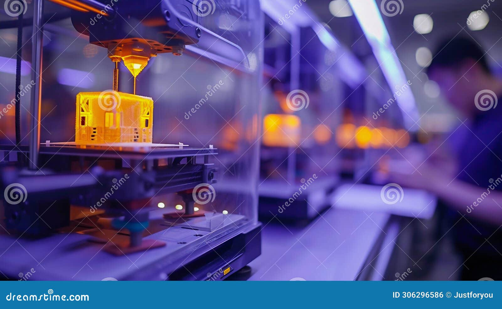 Precision 3D Printing of Complex Geometric Model. Generative Ai Stock ...