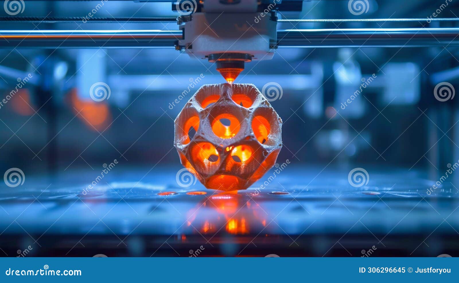 Precision 3D Printing of Complex Geometric Model. Generative Ai Stock ...