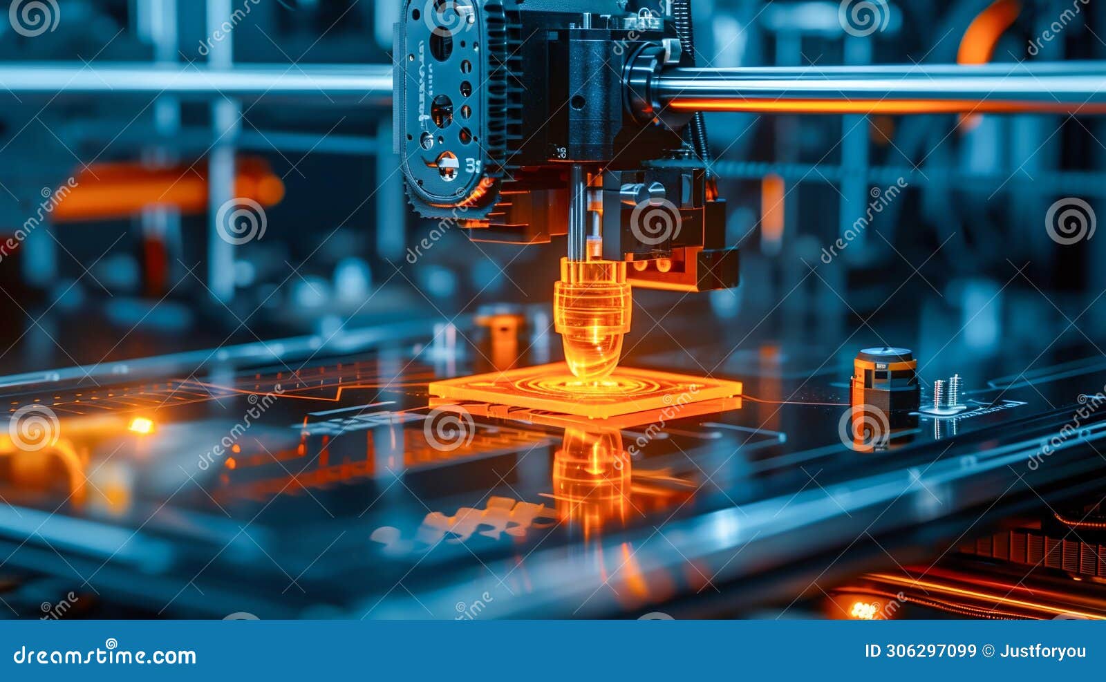 Precision 3D Printing of Complex Geometric Model. Generative Ai Stock ...