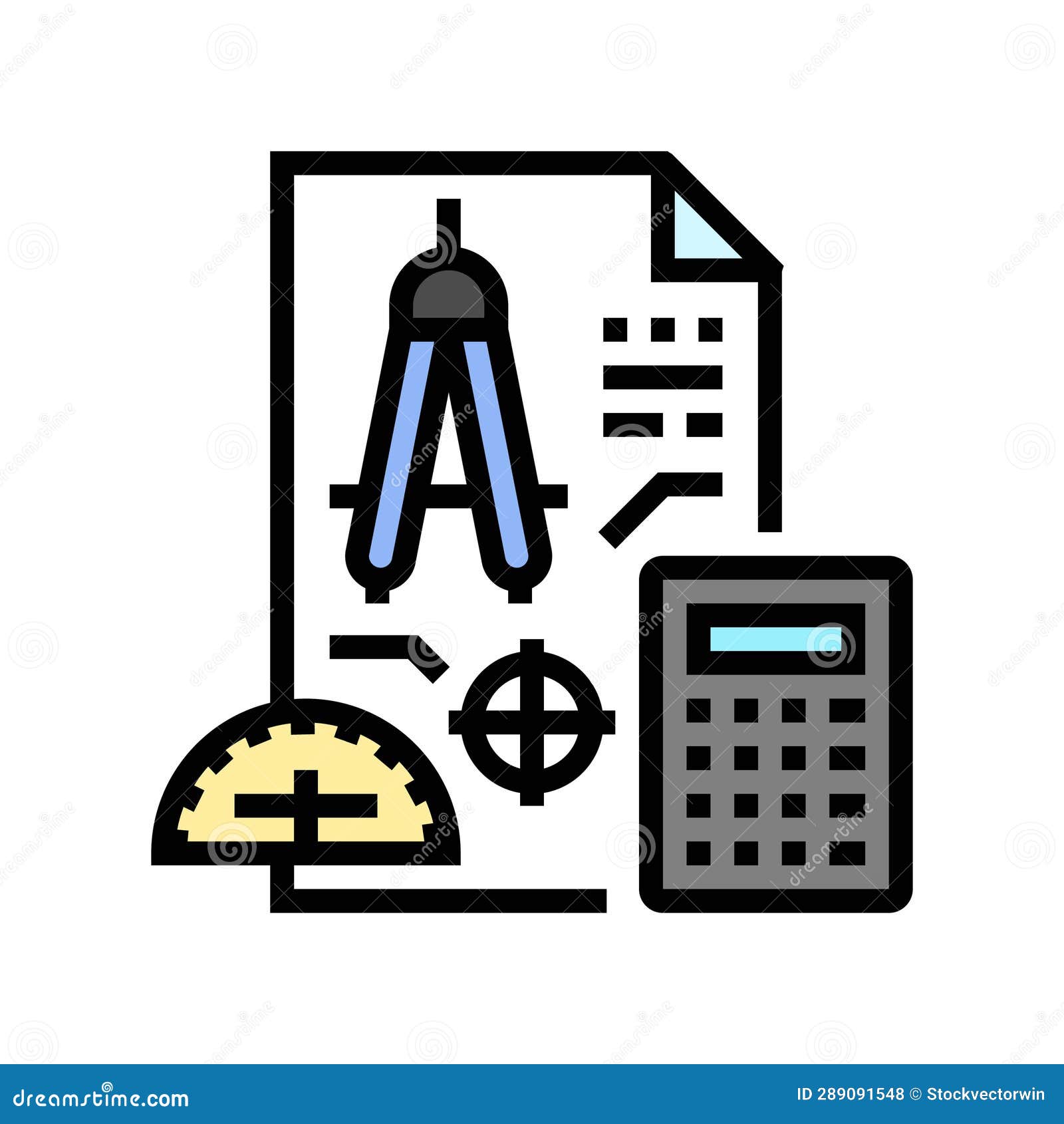 Precision Drafting Architectural Drafter Color Icon Vector Illustration ...