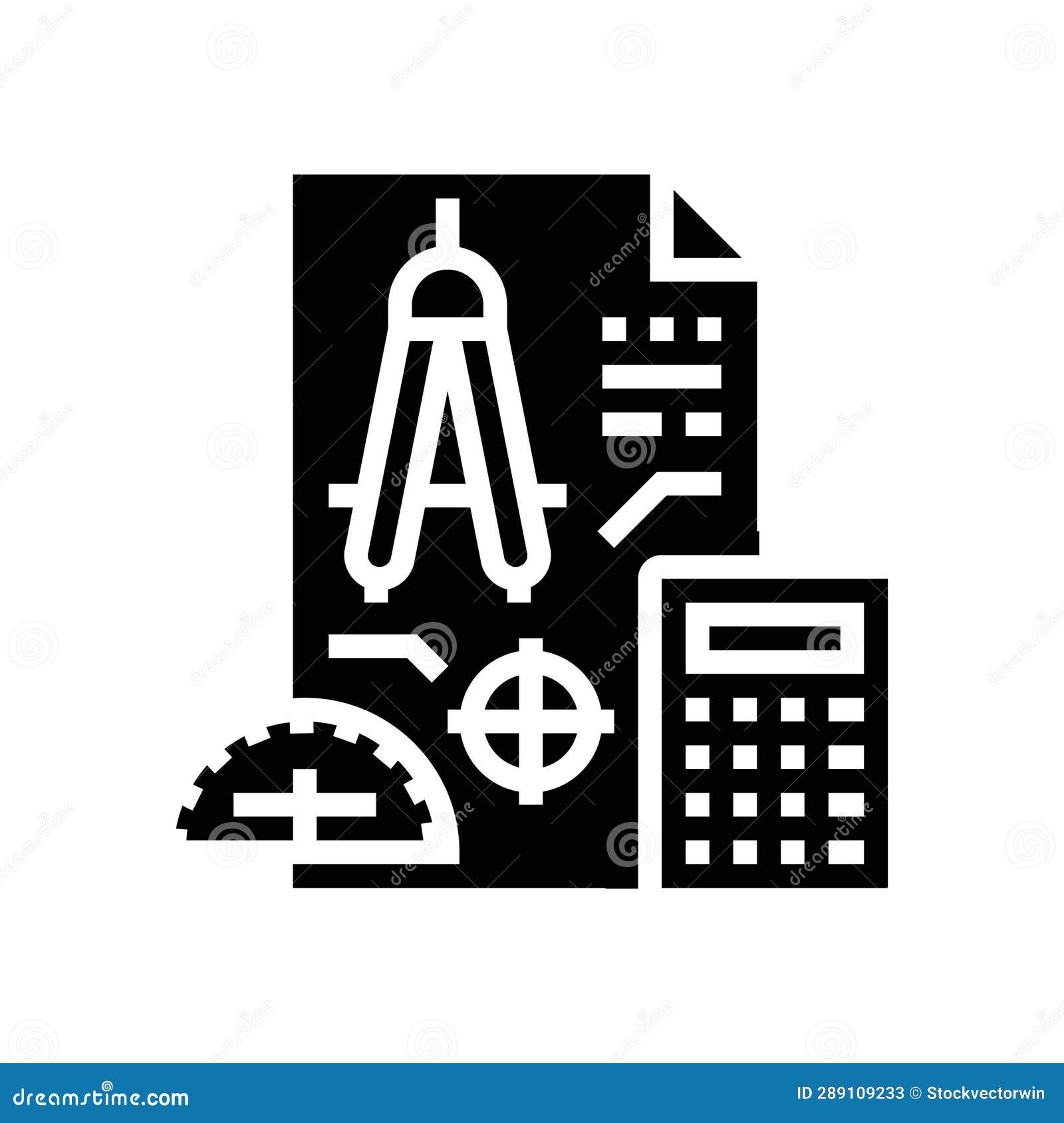 Precision Drafting Architectural Drafter Glyph Icon Vector Illustration ...
