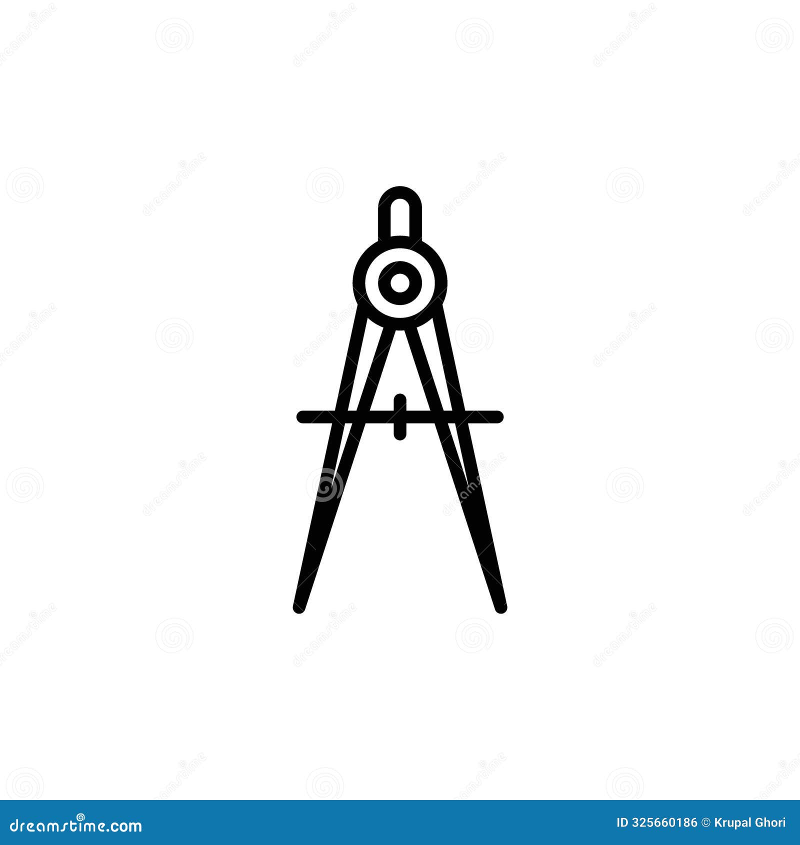 Precision Drafting Compass Icon For Engineering Tools Stock