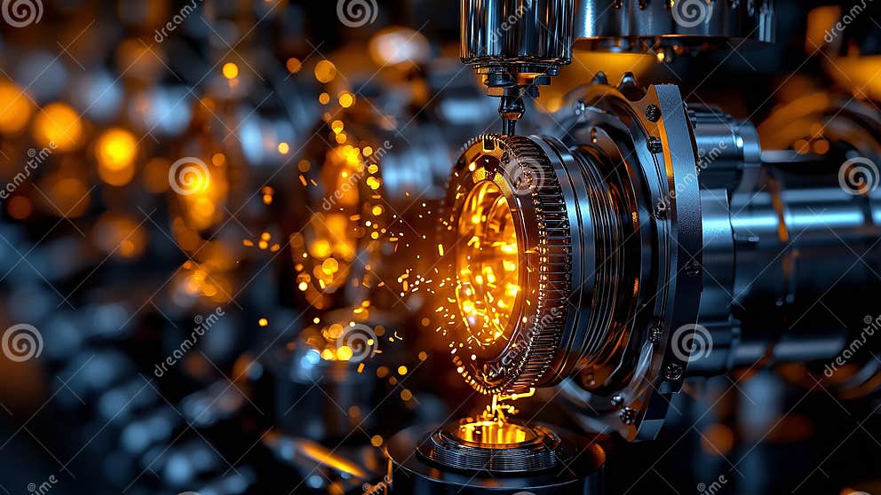 Precision Engine Manufacturing Process Stock Illustration ...