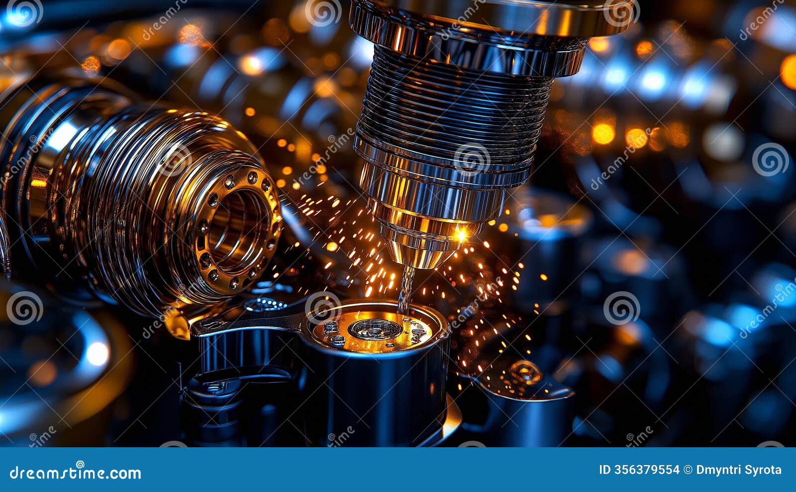 Precision Engine Manufacturing Process Stock Illustration ...