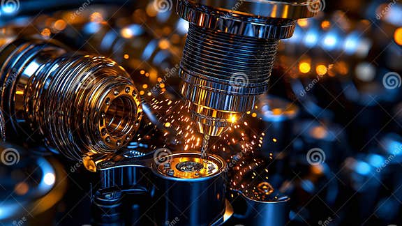 Precision Engine Manufacturing Process Stock Illustration ...