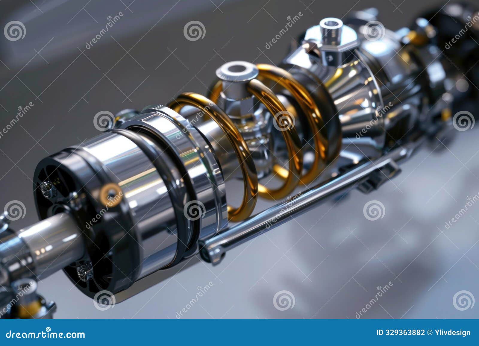 Precision Engineered Mechanical Shock Absorber Stock Illustration ...