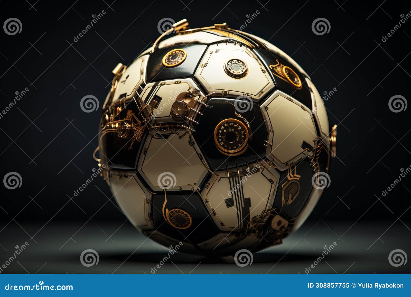Precision-engineered Mechanical Soccer Ball. Generate Ai Stock Image ...