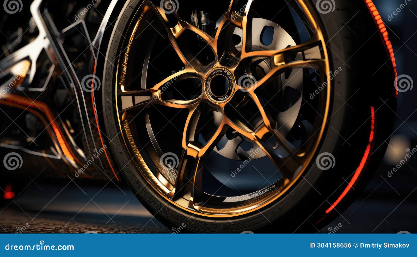 Precision-engineered Wheel Upgrade Close-up, Showcasing Style Stock ...