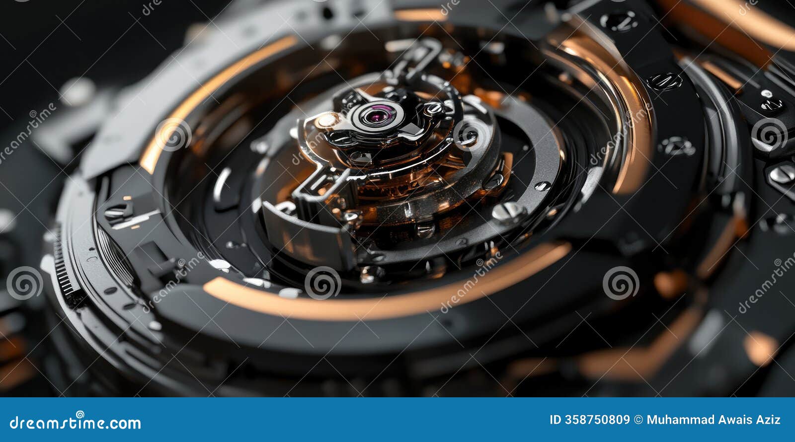 Precision Engineering: a Close-up of a Complex Watch Mechanism Stock ...