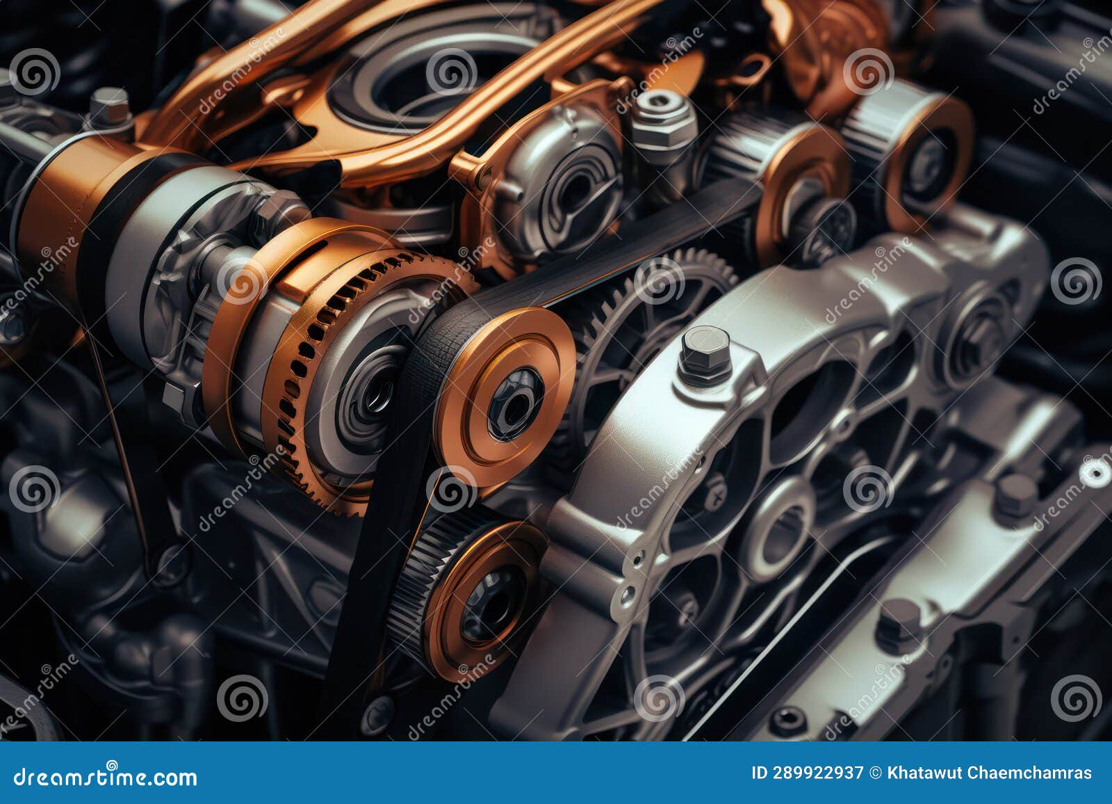 Precision Engineering: Closeup Fragment of an Auto Engine, a Glimpse ...