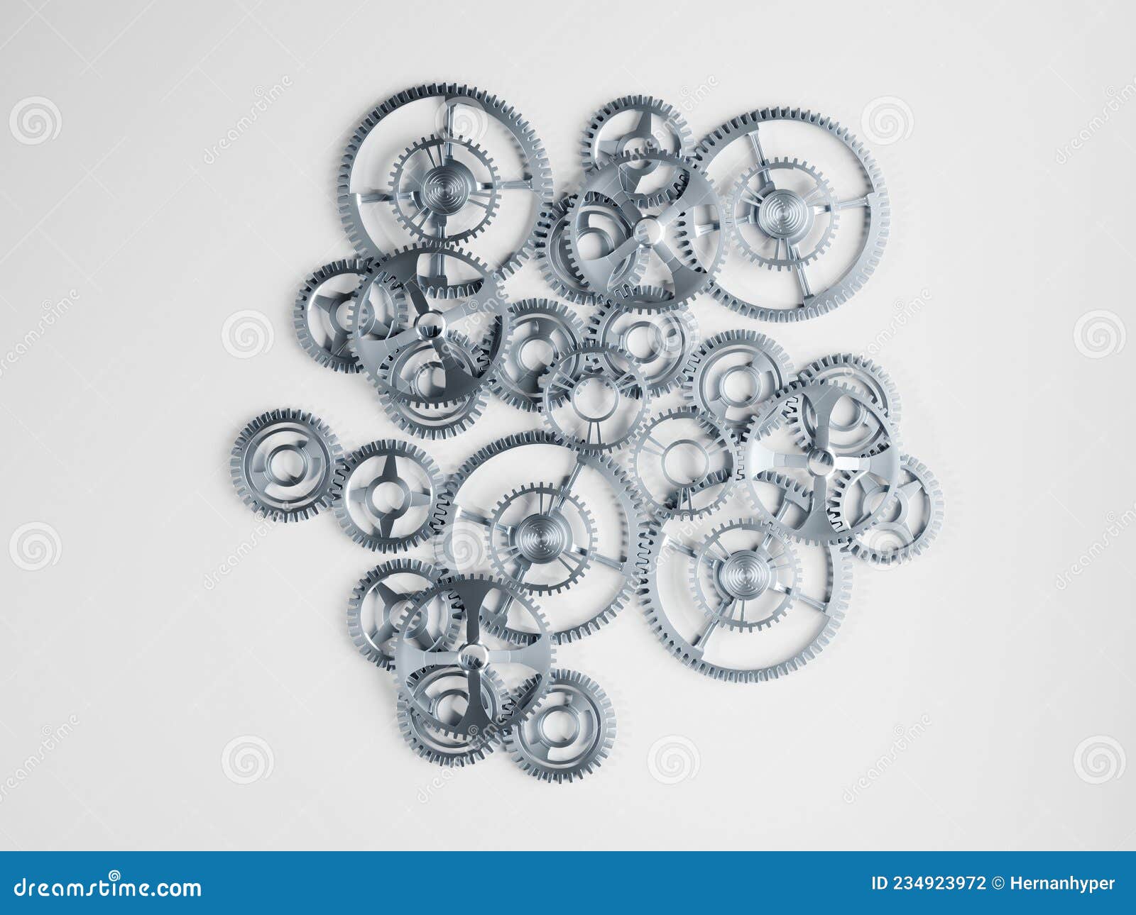 Precision Engineering, Concept Background. Shiny Steel Gears on Light ...